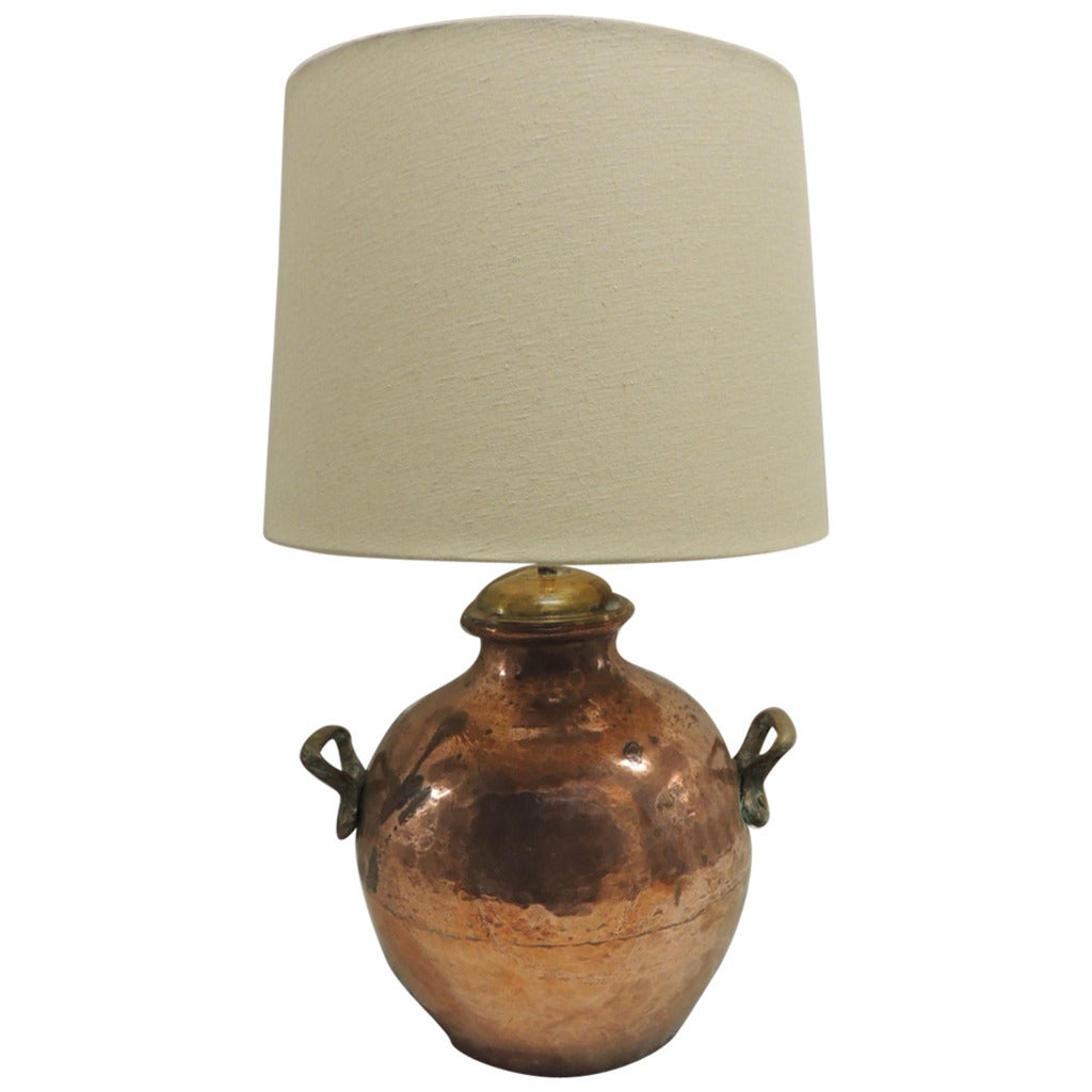 Spanish Cooper Round Lamp at 1stDibs