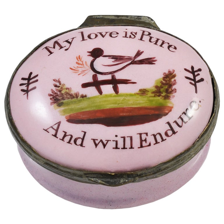 Antique Bilston Enamel Box For Sale at 1stDibs