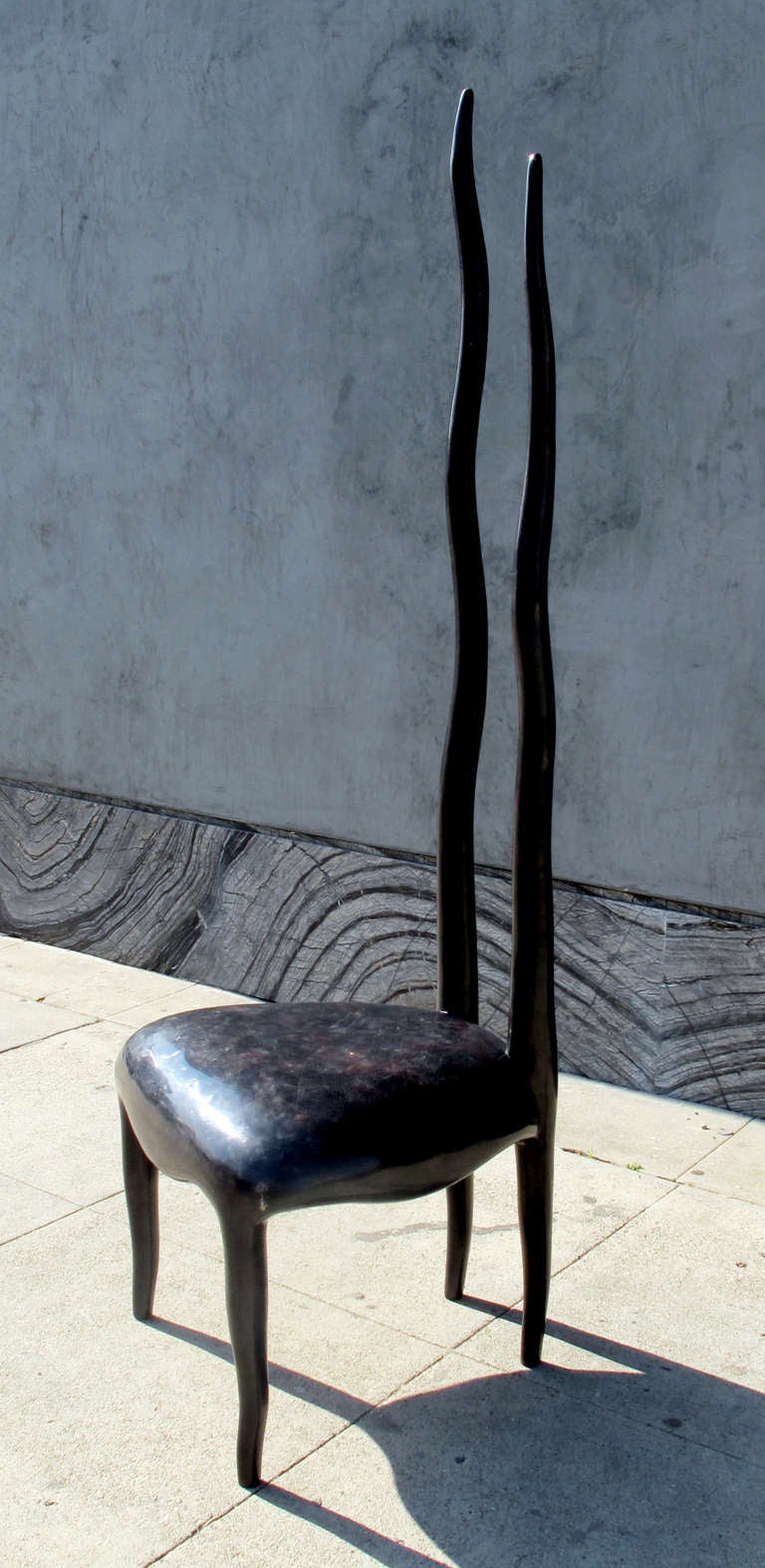 A Pair of 1980s Sculptural Tortoise Shell Veneer Dining Chairs by R&Y ...