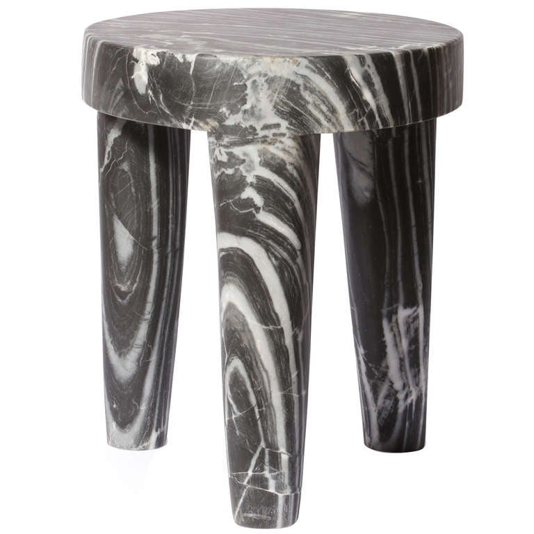 Three Legged Marble Stool by Kelly Wearstler at 1stDibs
