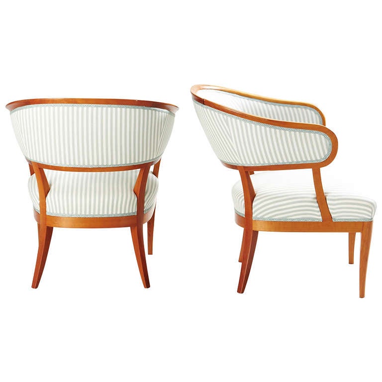 Rare Pair of Carl Malmsten 'Jonas Love' Chairs For Sale at 1stDibs