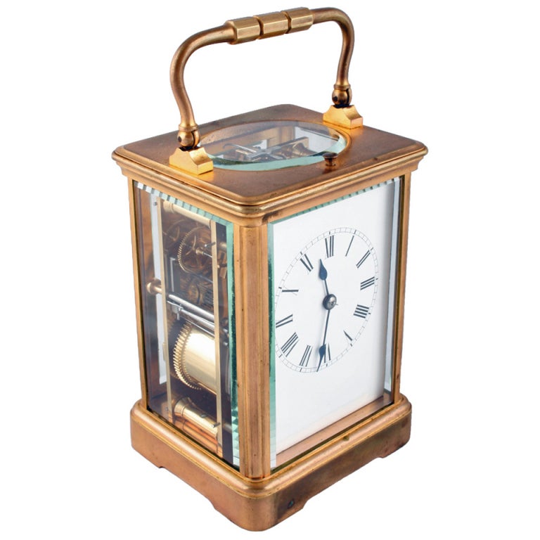 Brass Repeater Carrage Clock For Sale at 1stDibs