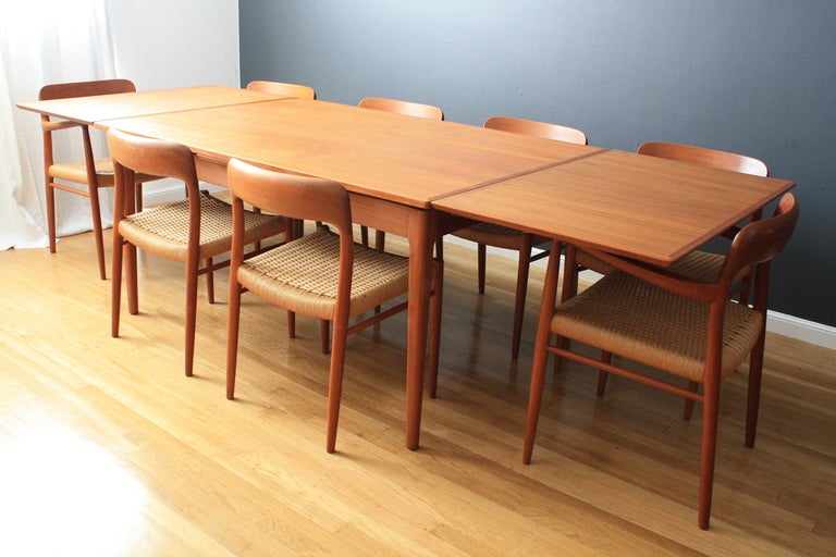 Danish Modern Teak Dining Table with Leaves at 1stDibs
