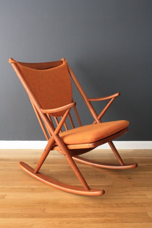 Danish Modern Teak Rocking Chair by Frank Reenskaug at 1stDibs