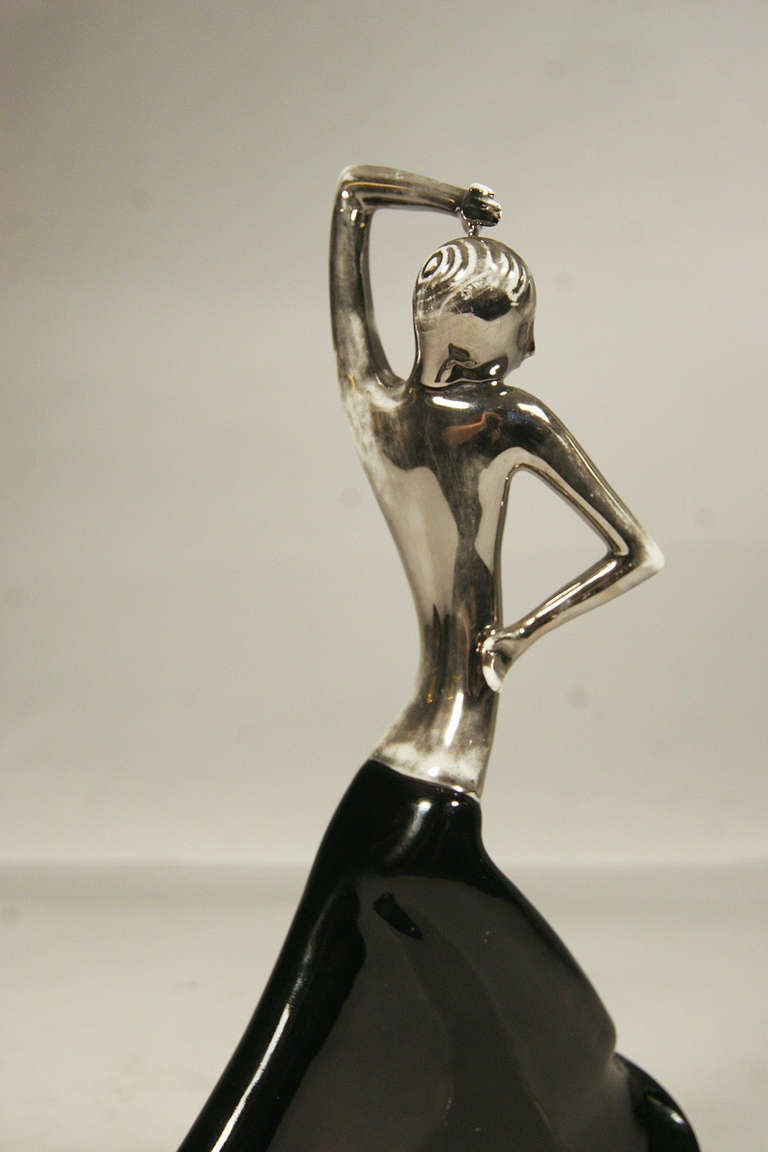 1930s Silver Art Deco Statue by Hinode at 1stDibs