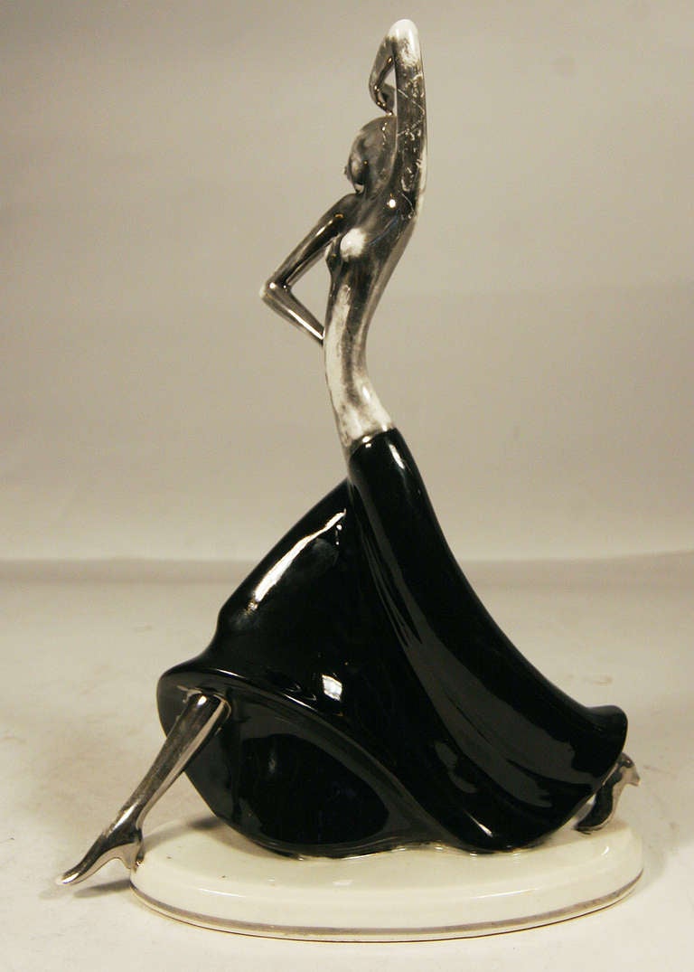 1930s Silver Art Deco Statue by Hinode at 1stDibs