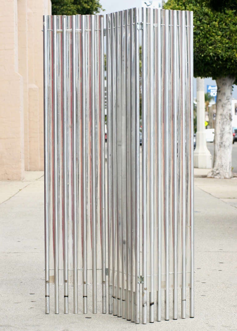 Lucite and Aluminum Folding Screen Wall Divider by Charles Hollis Jones ...