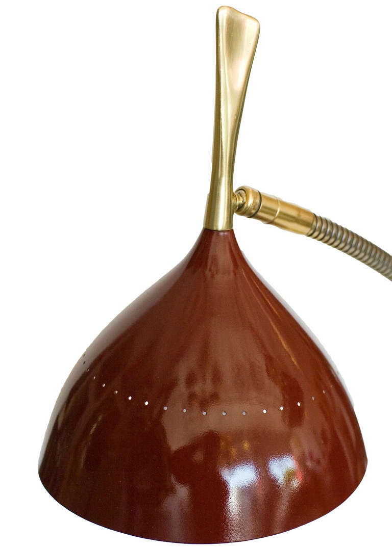 Brass Goose-Neck Desk Lamp at 1stDibs