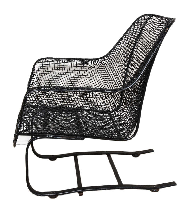 Pair of Russell Woodard "Sculptura" Spring Rocker Chairs w/ Ottoman at ...