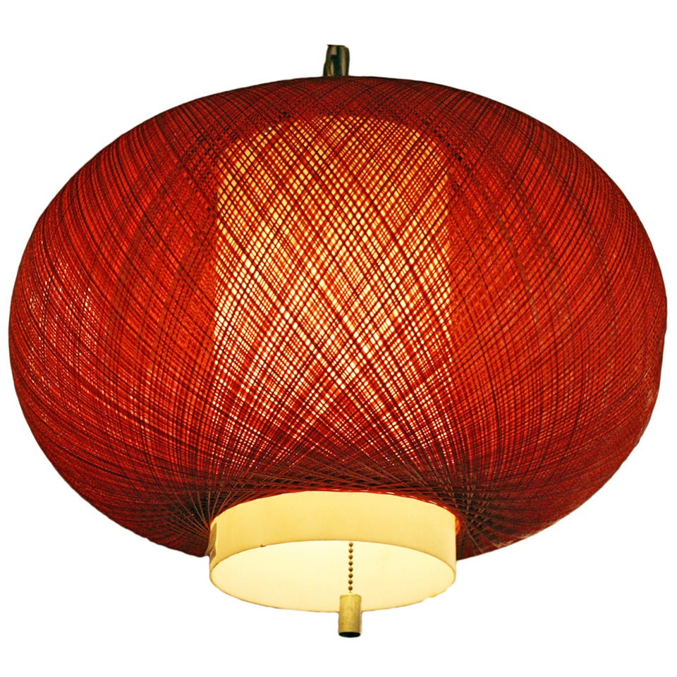 Woven Fiberglass Pendant Lamp at 1stDibs