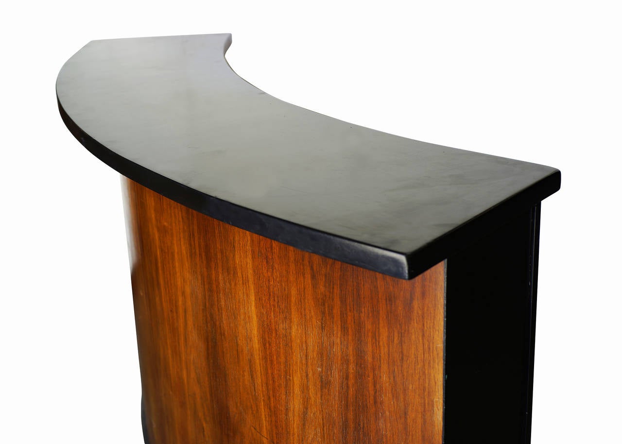 Art Deco Curved Mahogany and Black Lacquer Cocktail Bar at 1stDibs ...