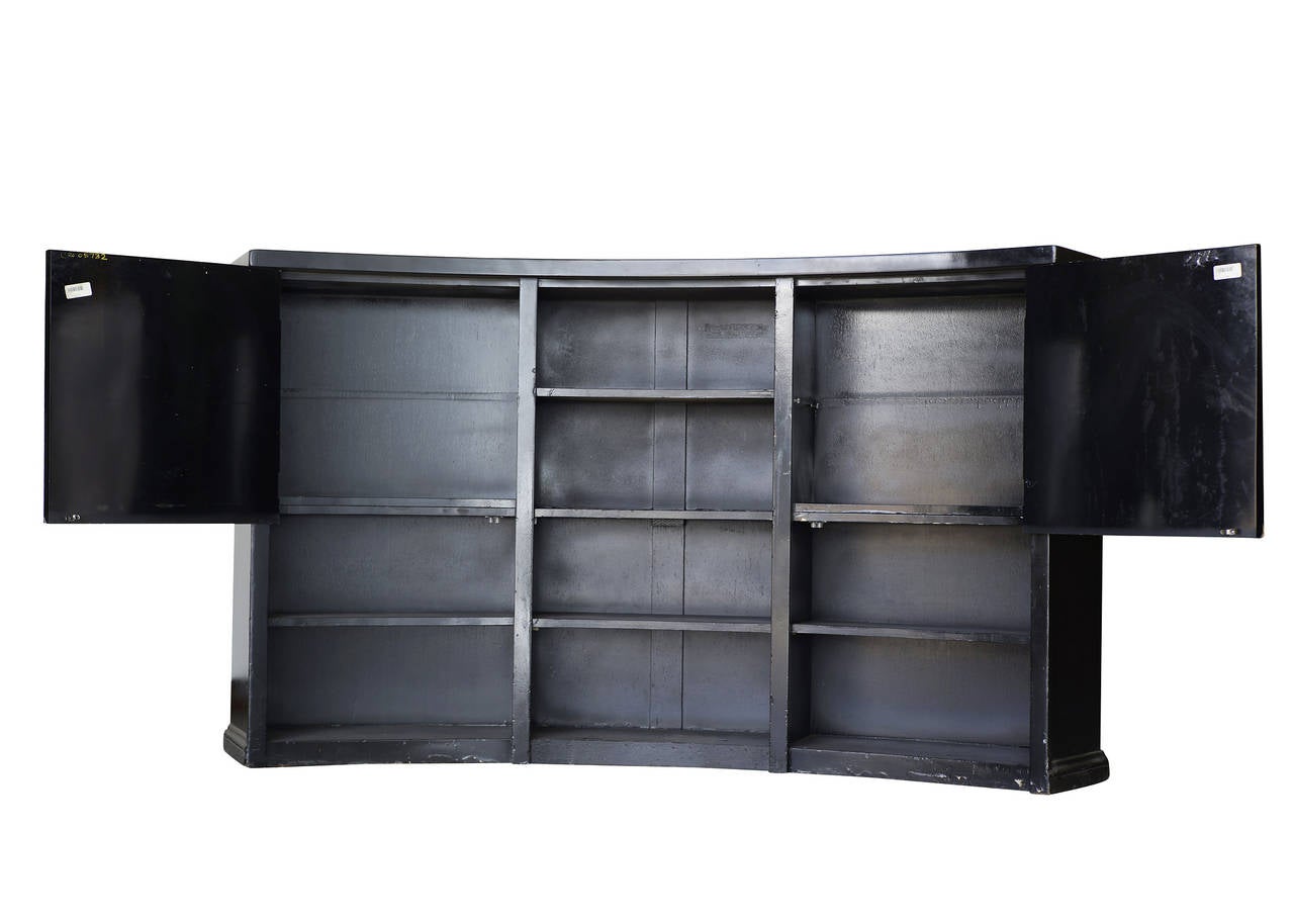 Art Deco Curved Mahogany and Black Lacquer Cocktail Bar at 1stDibs ...