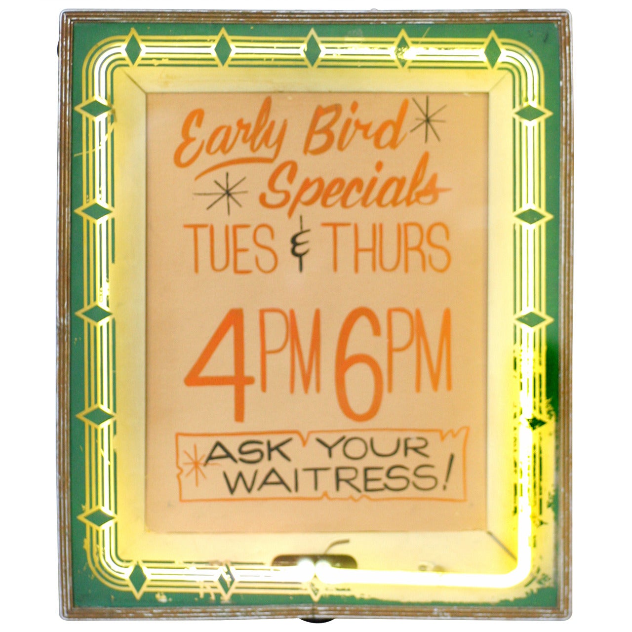 Changable Neon Display Sign Display/Shadowbox at 1stDibs