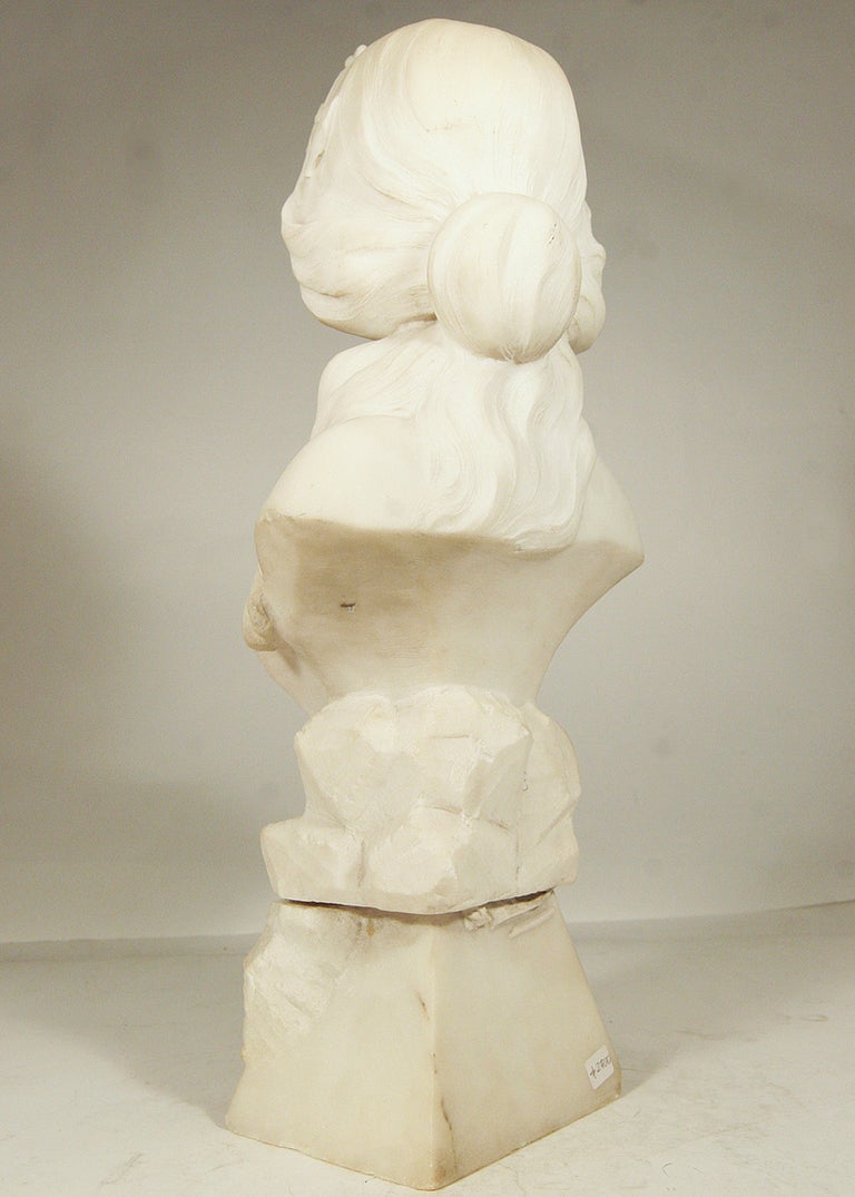 Victorian Female Bust Entitled "The Life" in Hand Carved Alabaster at ...