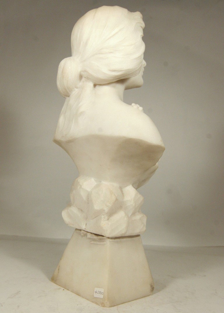 Victorian Female Bust Entitled "The Life" in Hand Carved Alabaster at ...