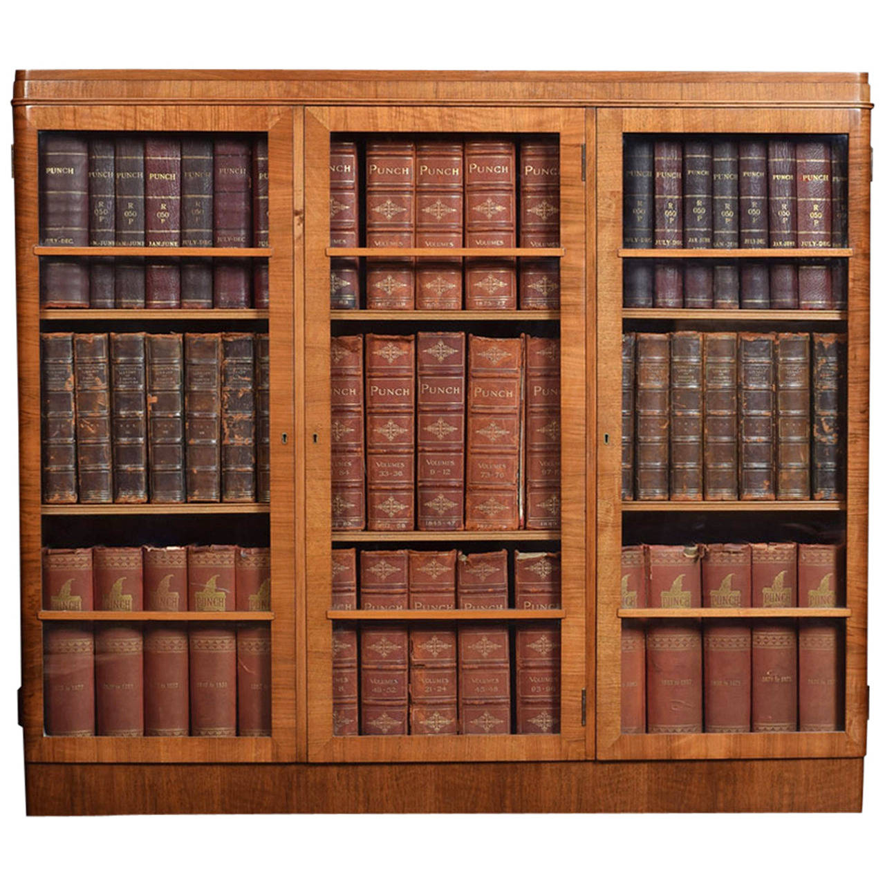 Art Deco Three Door Glazed Bookcase at 1stDibs