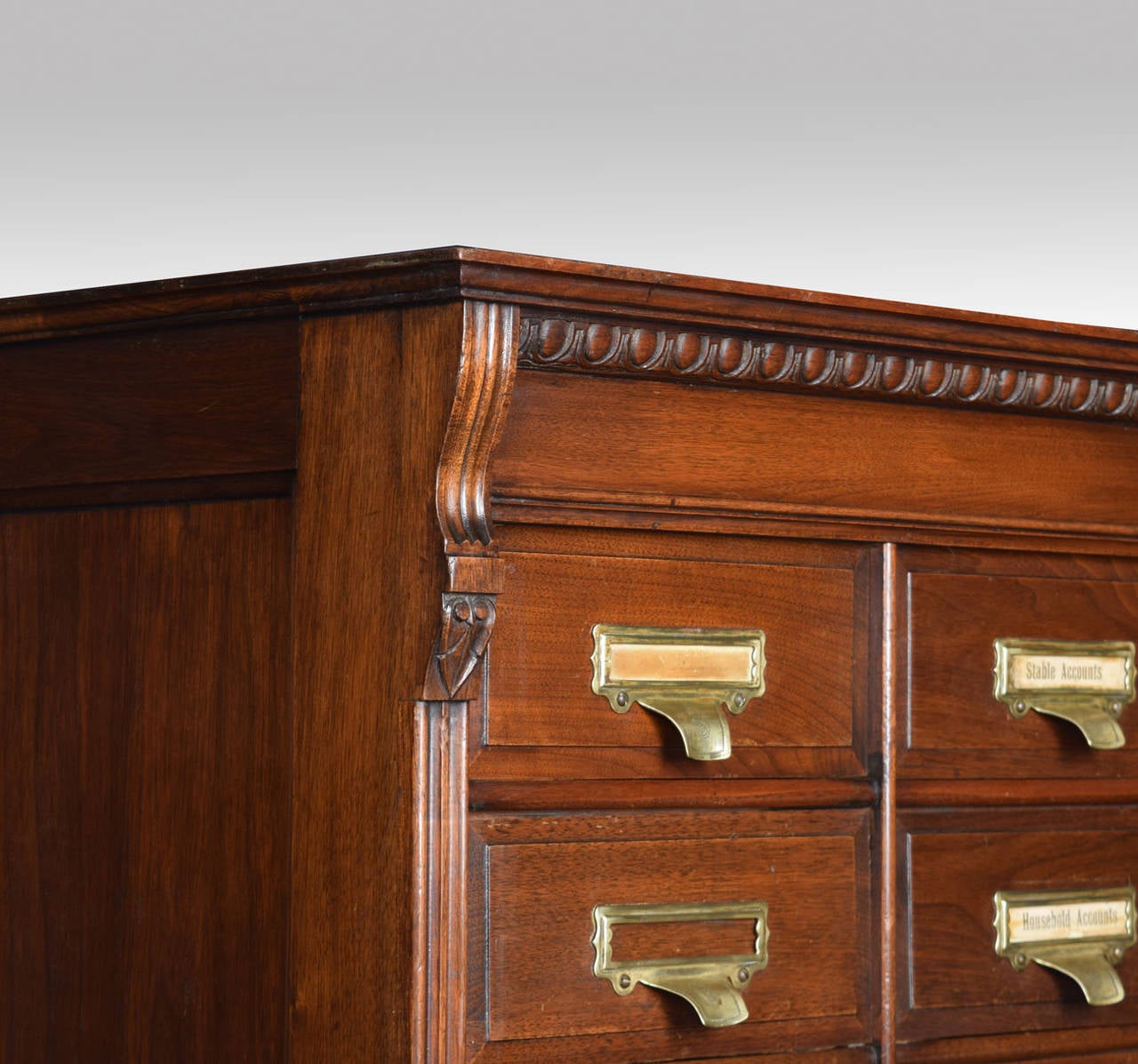Eight-Draw Walnut Shannon Filing Cabinet at 1stDibs