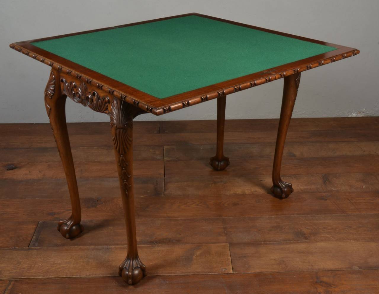 Carved Mahogany Chippendale Style Card Table or Side Table For Sale at ...