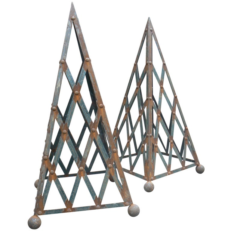 old iron openwork obelisk top of pillar gate eiffel rivet For Sale at ...