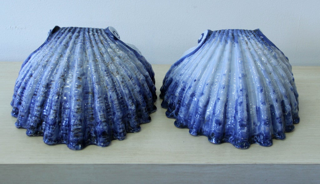 Italian Shell Form Pottery Wall Pockets Sconces at 1stDibs