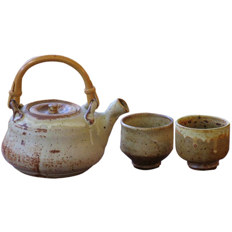 Mingei Style Studio Pottery Teapot and Cups By Warren Mackenzie For ...