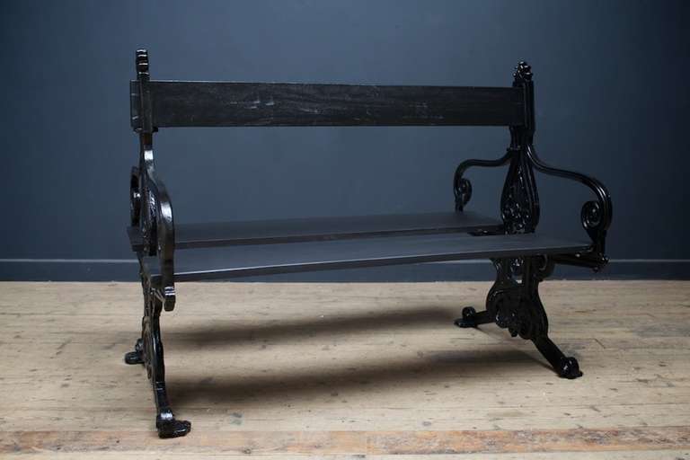 Double-Sided Park Bench at 1stDibs