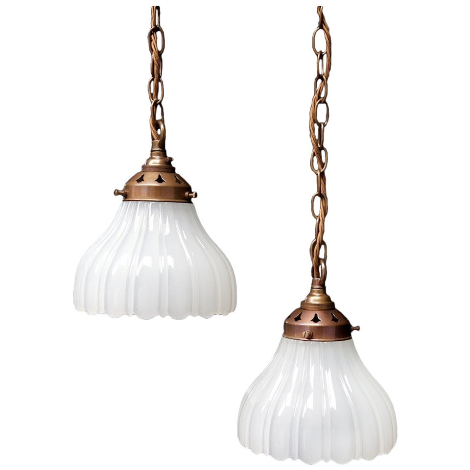 Petite Fluted Pendants at 1stDibs