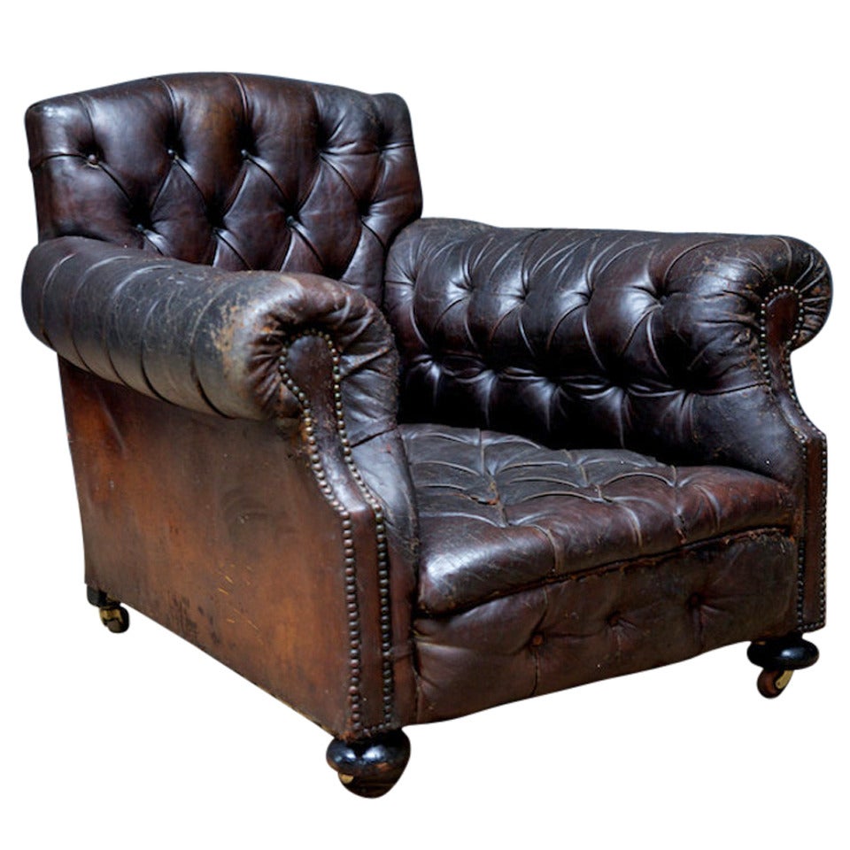 Deep Buttoned Armchair at 1stDibs