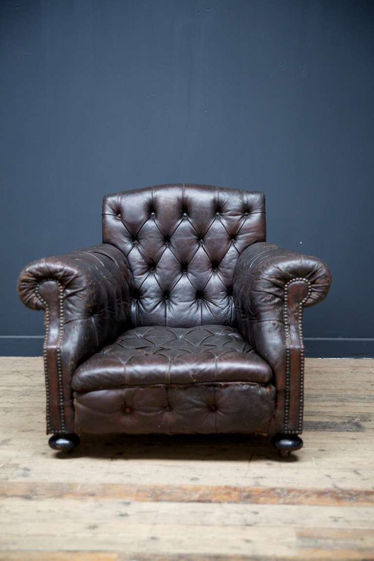 Deep Buttoned Armchair at 1stDibs