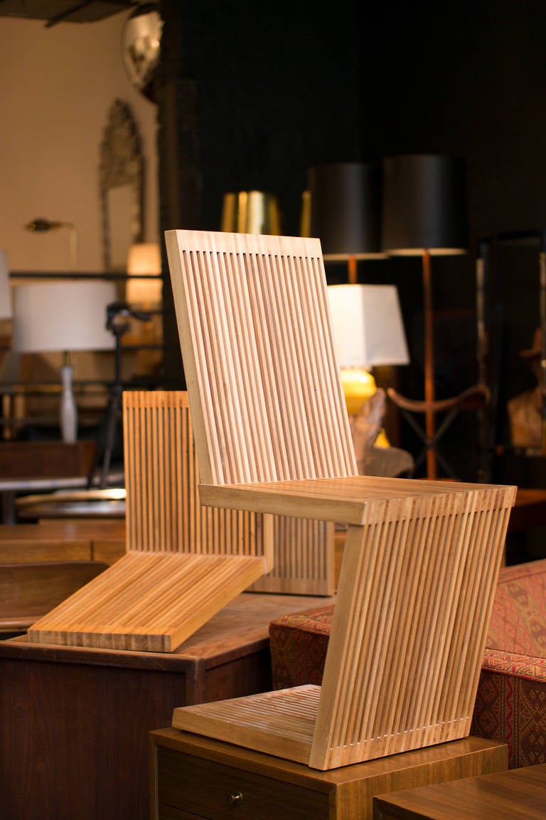 Pair of Slatted Chairs at 1stDibs