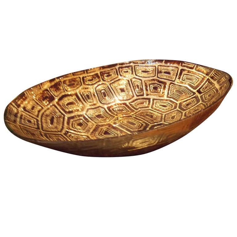 A Unique Large Hand Crafted Turtle Themed Glass Bowl. at 1stDibs