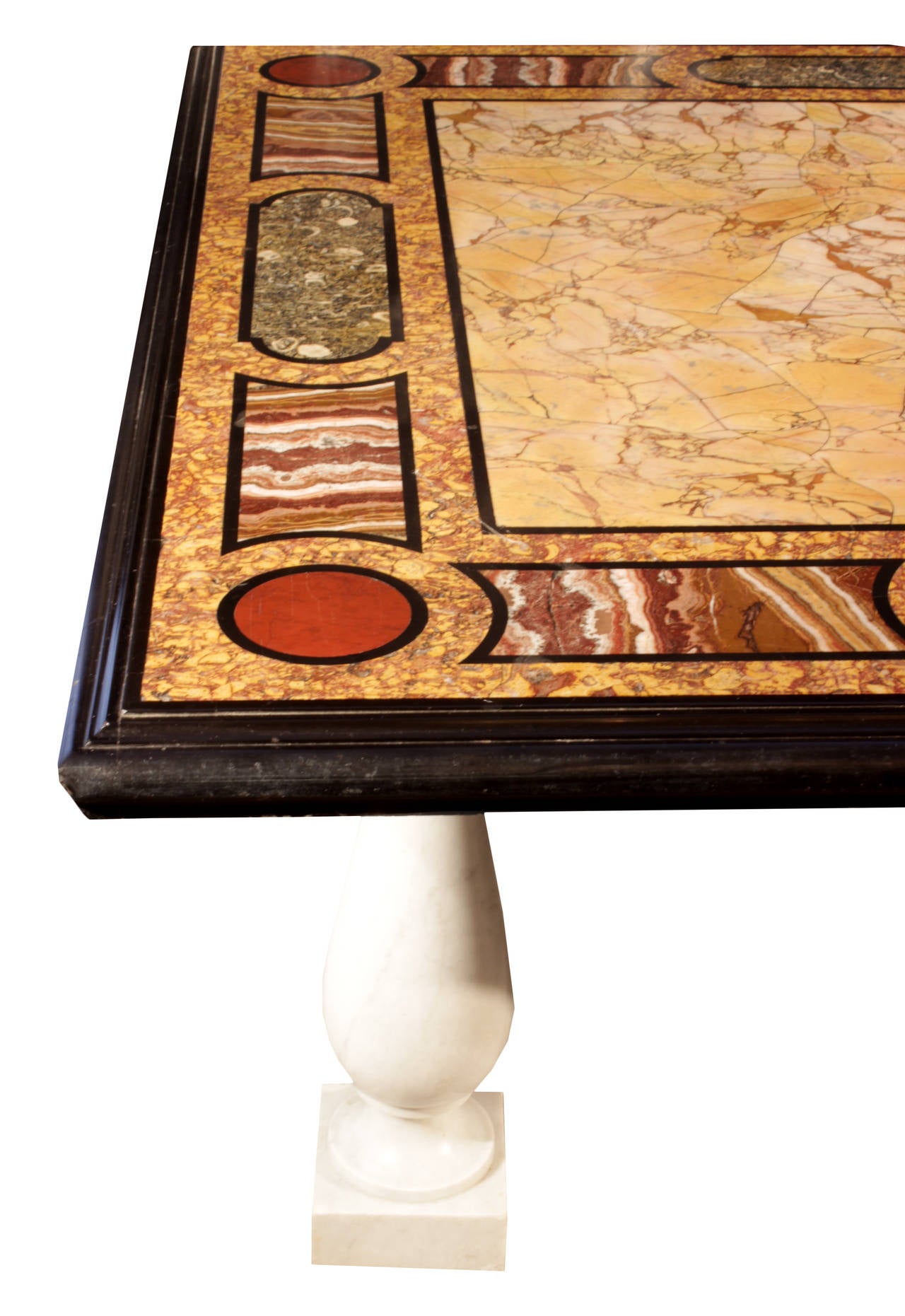 Italian 19th Century Pietra Dura Marble Plateau Coffee Table at 1stDibs
