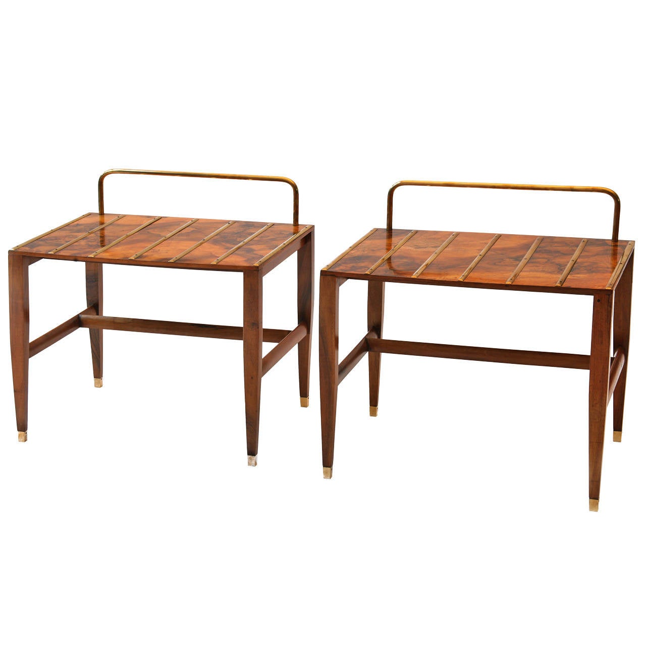 Very Rare Gio Ponti Walnut Root Veneered Side Table from Hotel Royal ...