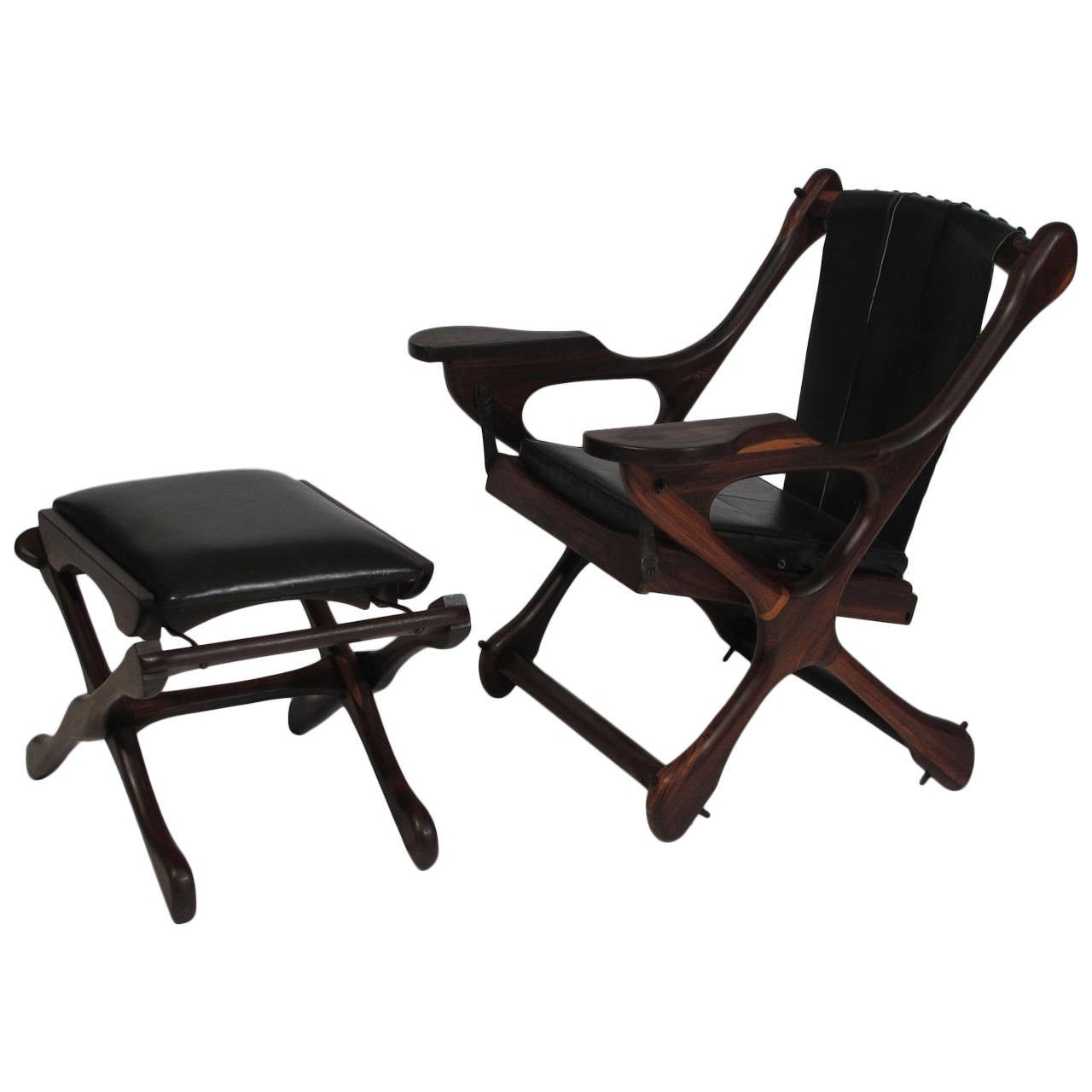 Don Shoemaker Rosewood Chair and Ottoman For Sale at 1stDibs