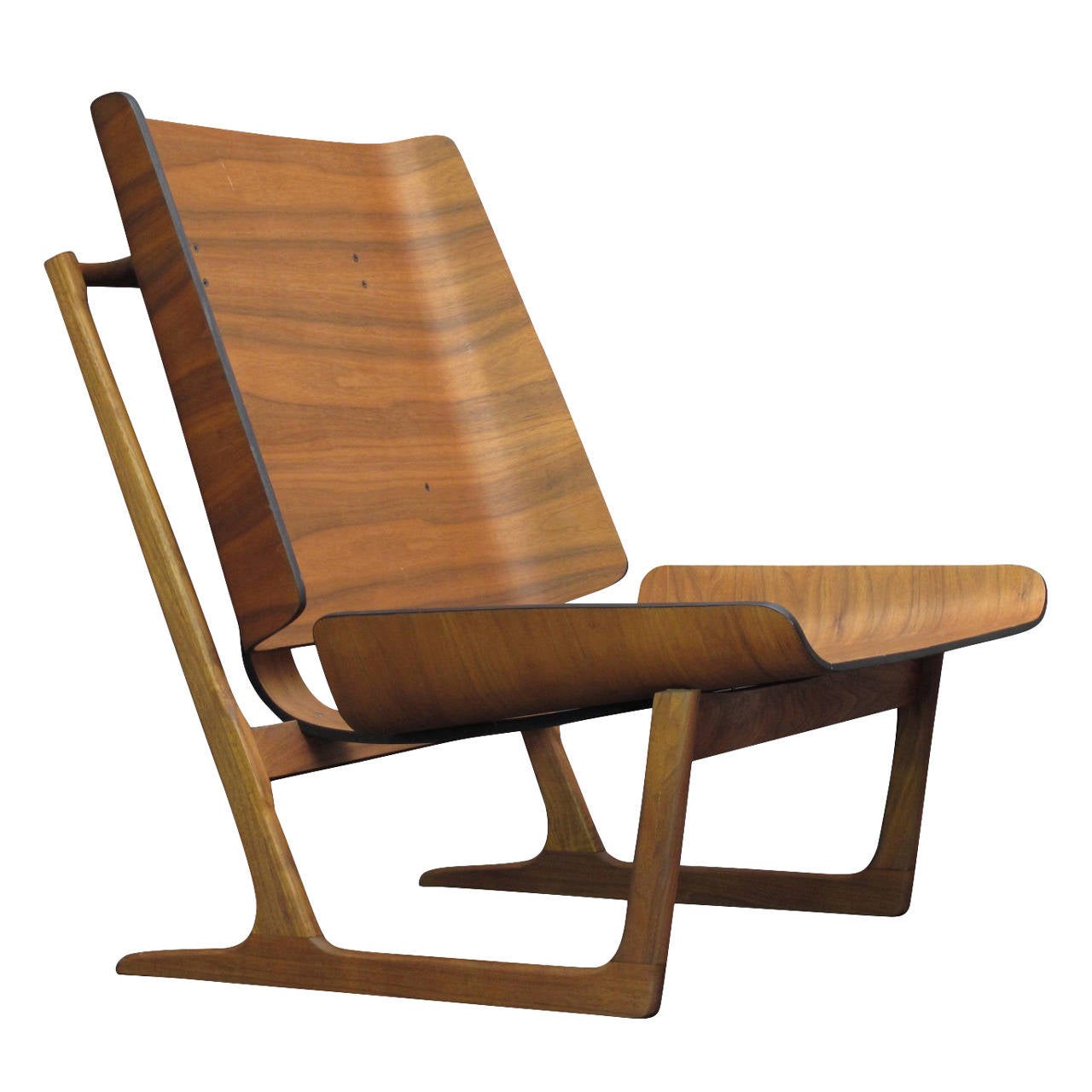 Grete Jalk Danish Walnut Lounge Chair at 1stDibs