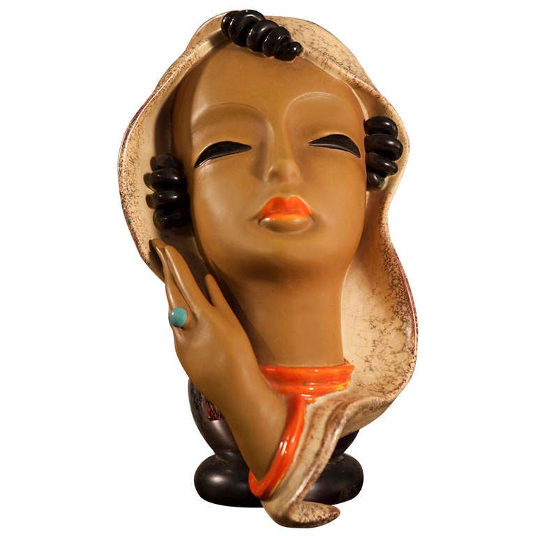 Goldscheider Face Plaque For Sale at 1stDibs