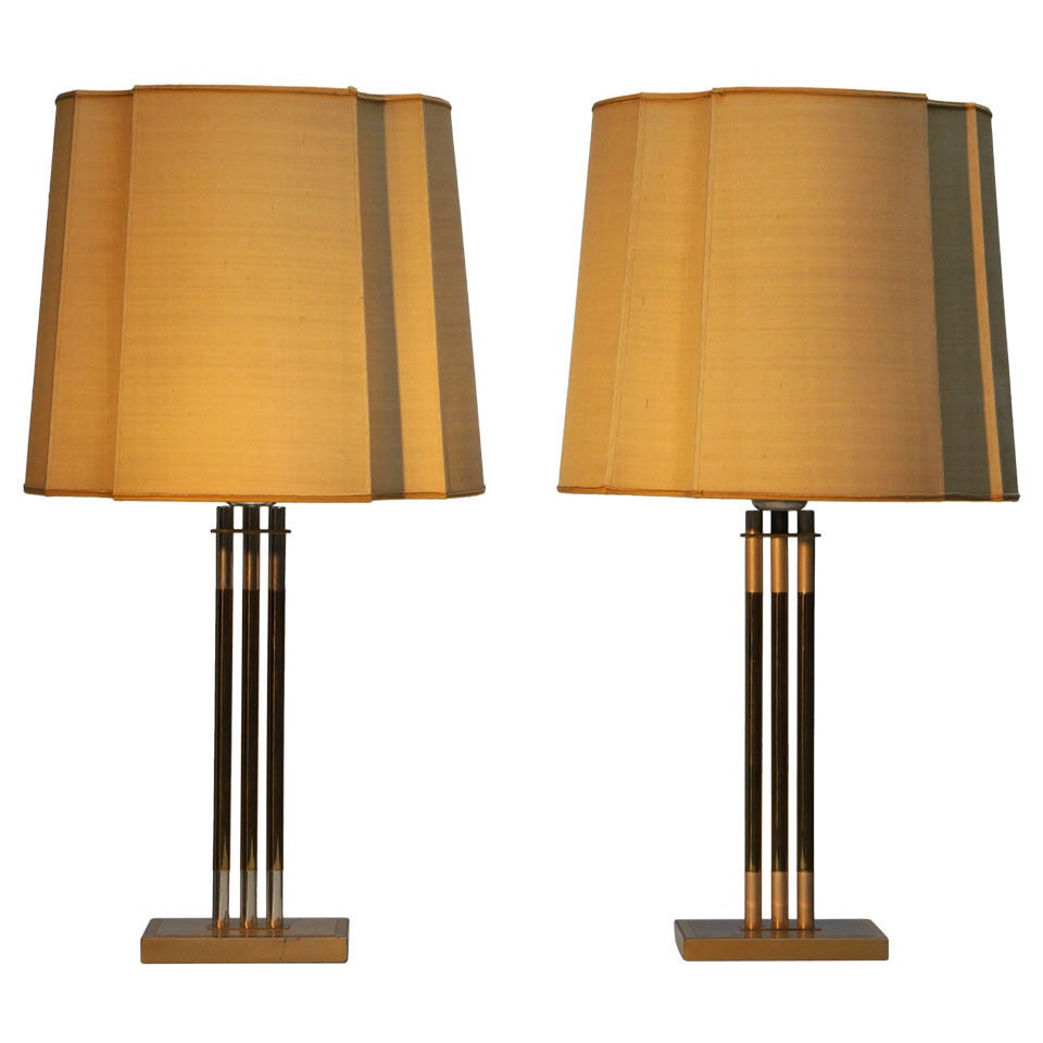 Pair of Mirrored Table Lamps at 1stDibs