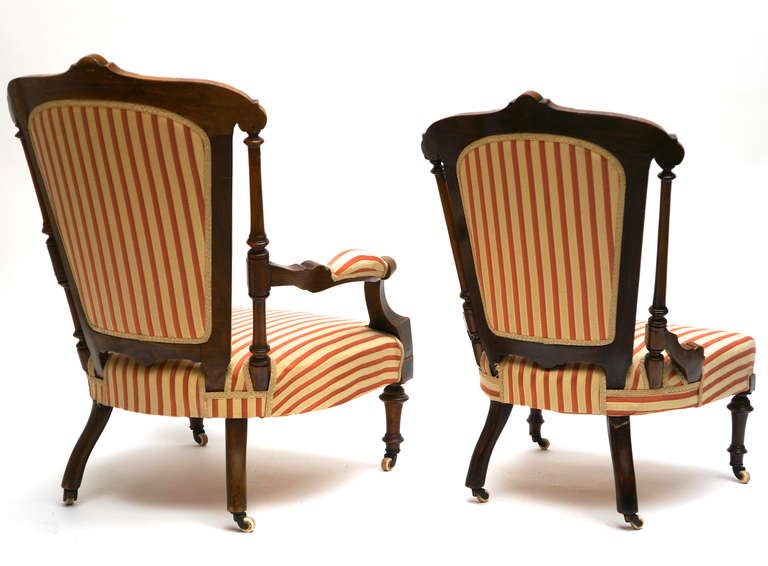 Refined Set of Two Victorian Low Chairs For Sale at 1stDibs