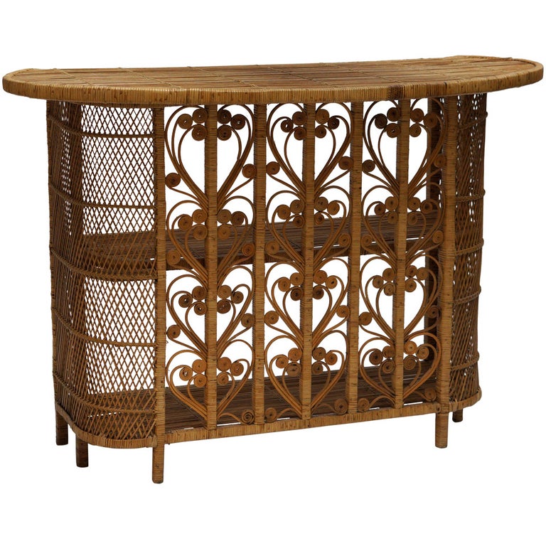 Vintage Italian Rattan Cocktail Bar at 1stDibs | vintage cocktail bar ...