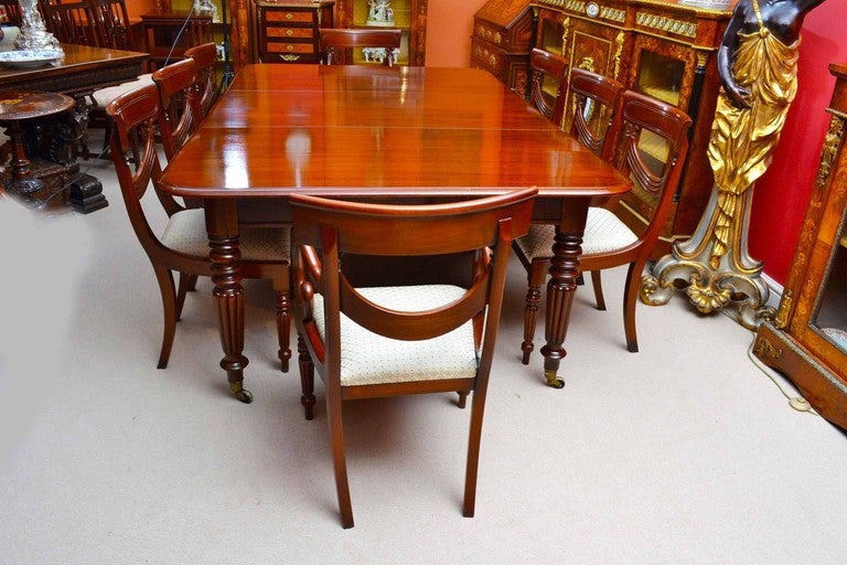 Antique Regency Dining Table with 8 Vintage Chairs at 1stDibs | antique ...