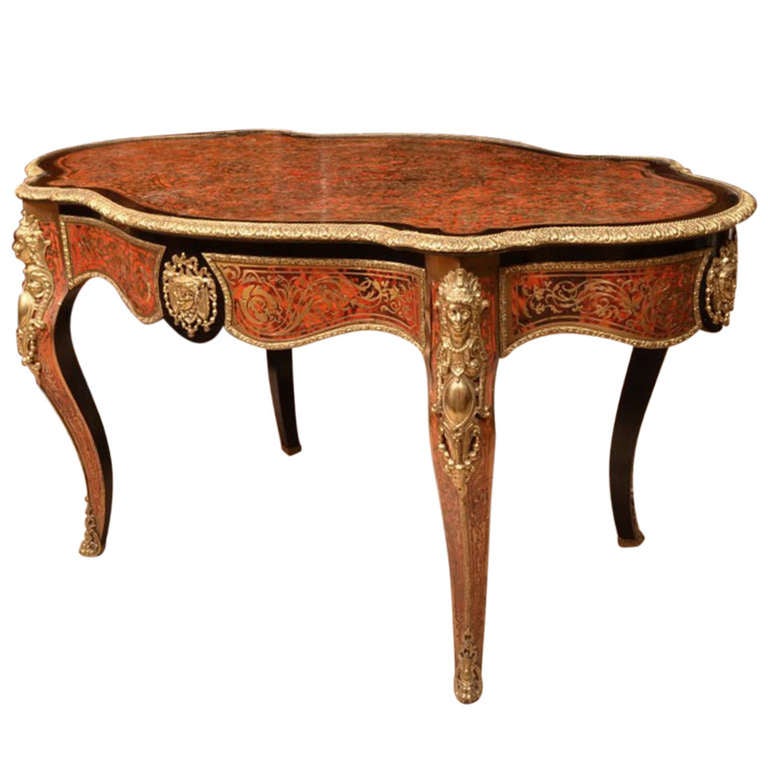 Antique French Boulle Centre Table / Bureau Plat ca. 1870 at 1stDibs ...