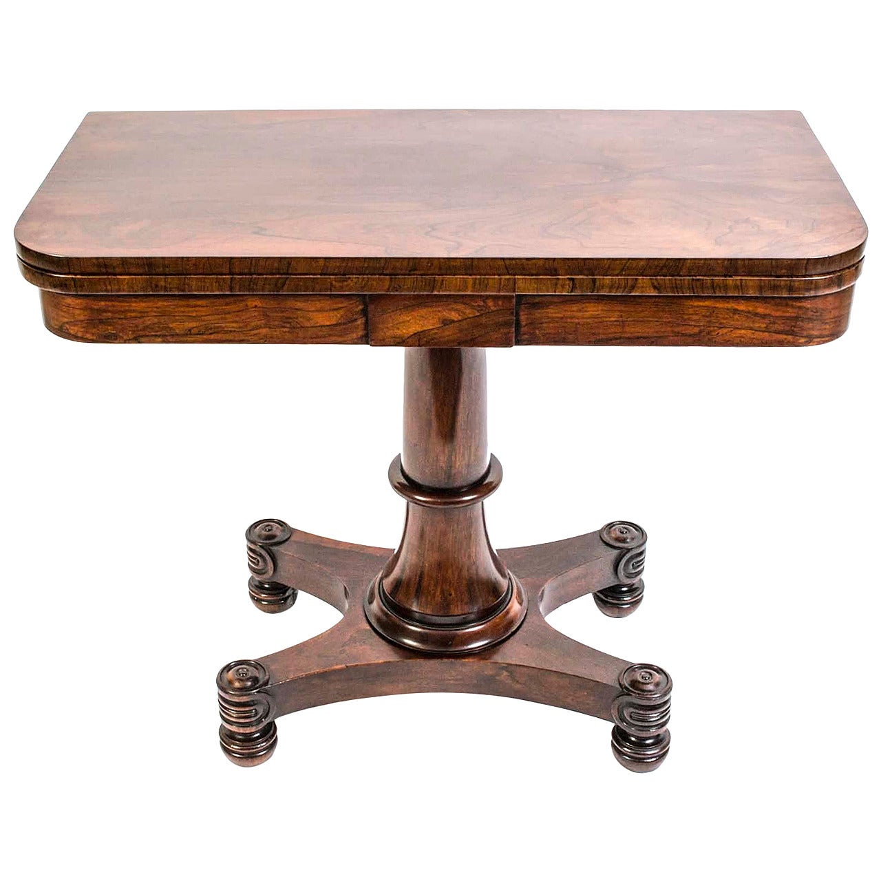 Antique William IV Rosewood Card Table, circa 1830 at 1stDibs