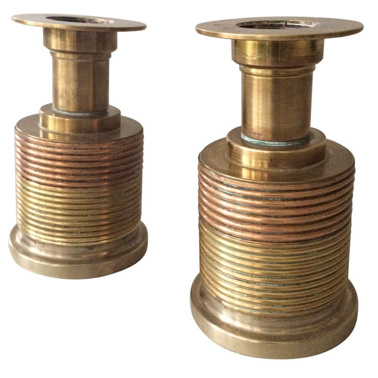 Machine Age Candlesticks For Sale at 1stDibs