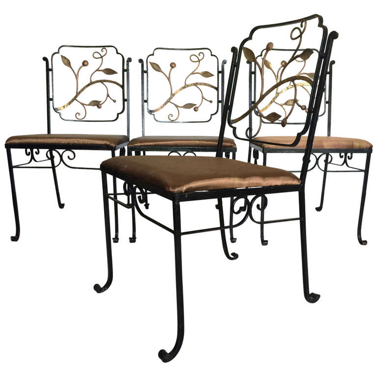 Bronze and Iron chair Set For Sale at 1stDibs