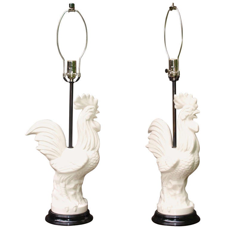 Porcelain Rooster Lamps For Sale at 1stDibs