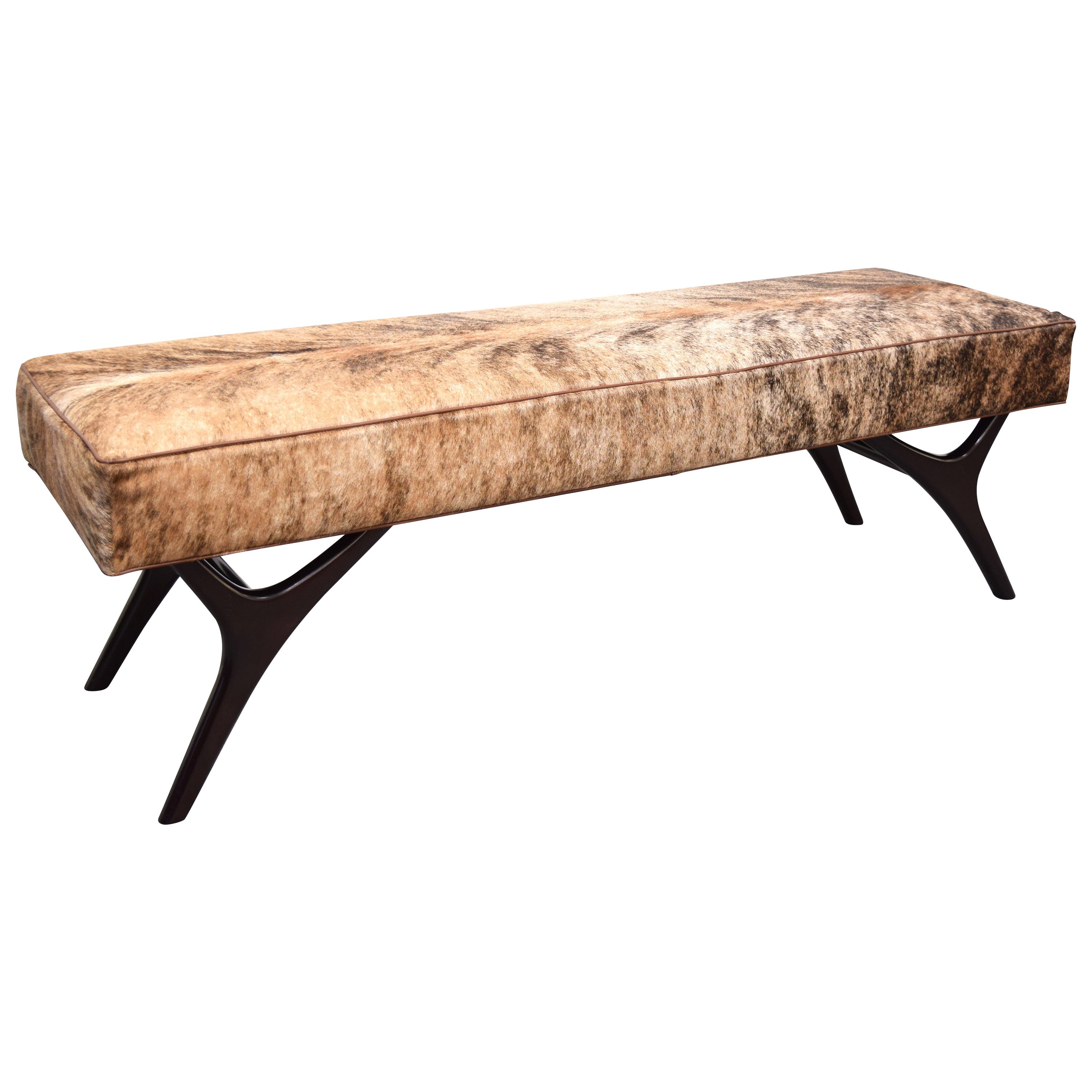 Finn Leg Cowhide Bench at 1stDibs | cowhide benches for sale