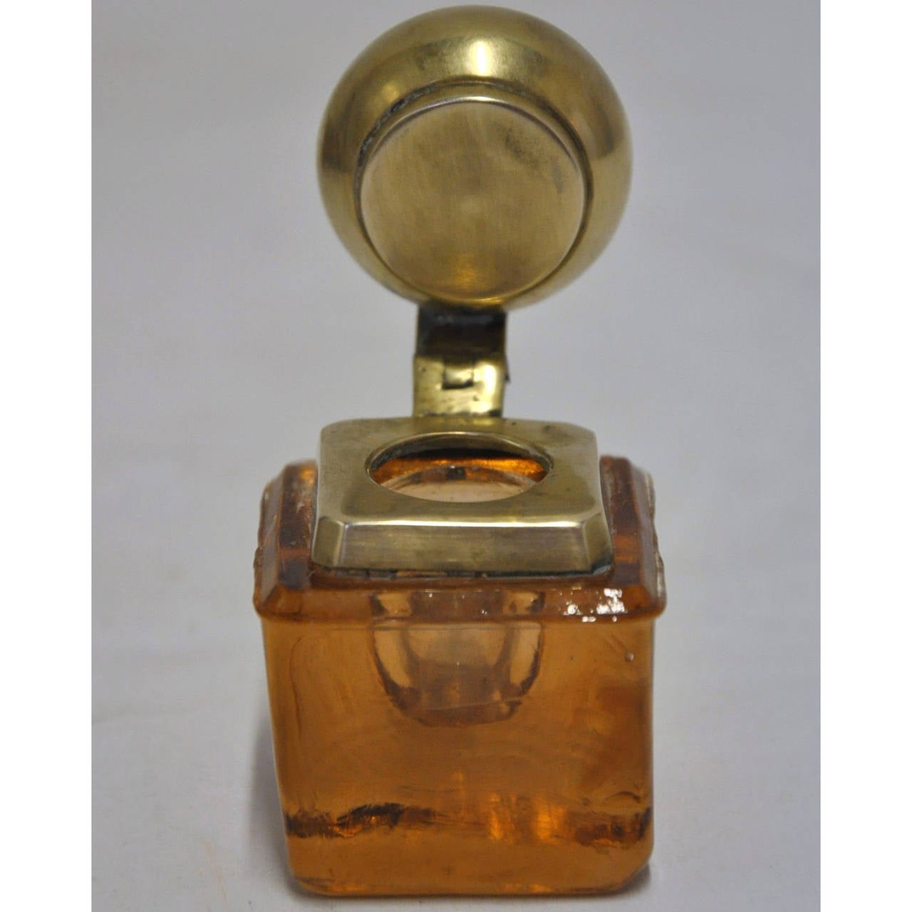 Antique 19th Century Boulle Tortoise Shell Inkwell with Brass Inlays at ...