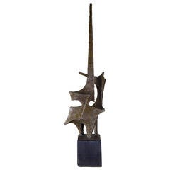 1972 Italian Abstract Brut Steel Sculpture at 1stDibs