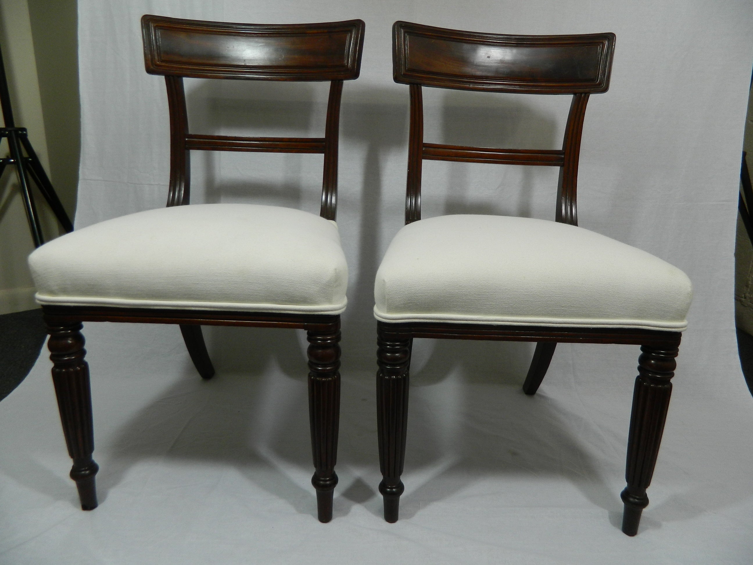 Circa 1820's Set of Four English Mahogany Sheraton Side Chairs at 1stDibs
