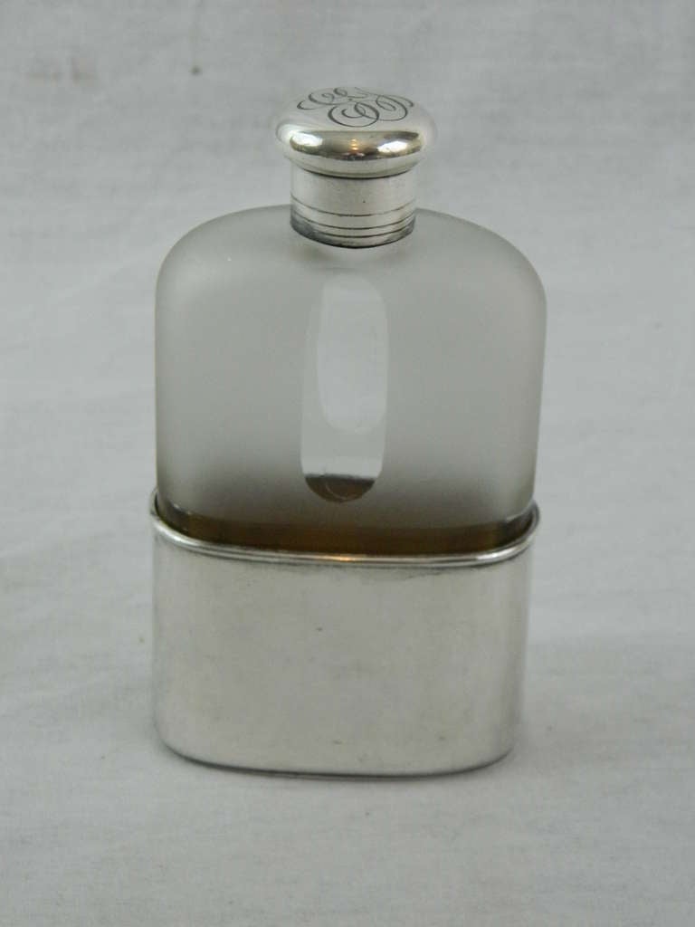 Early 20th Century Sterling Silver and Crystal Flask by Tiffany and Co ...